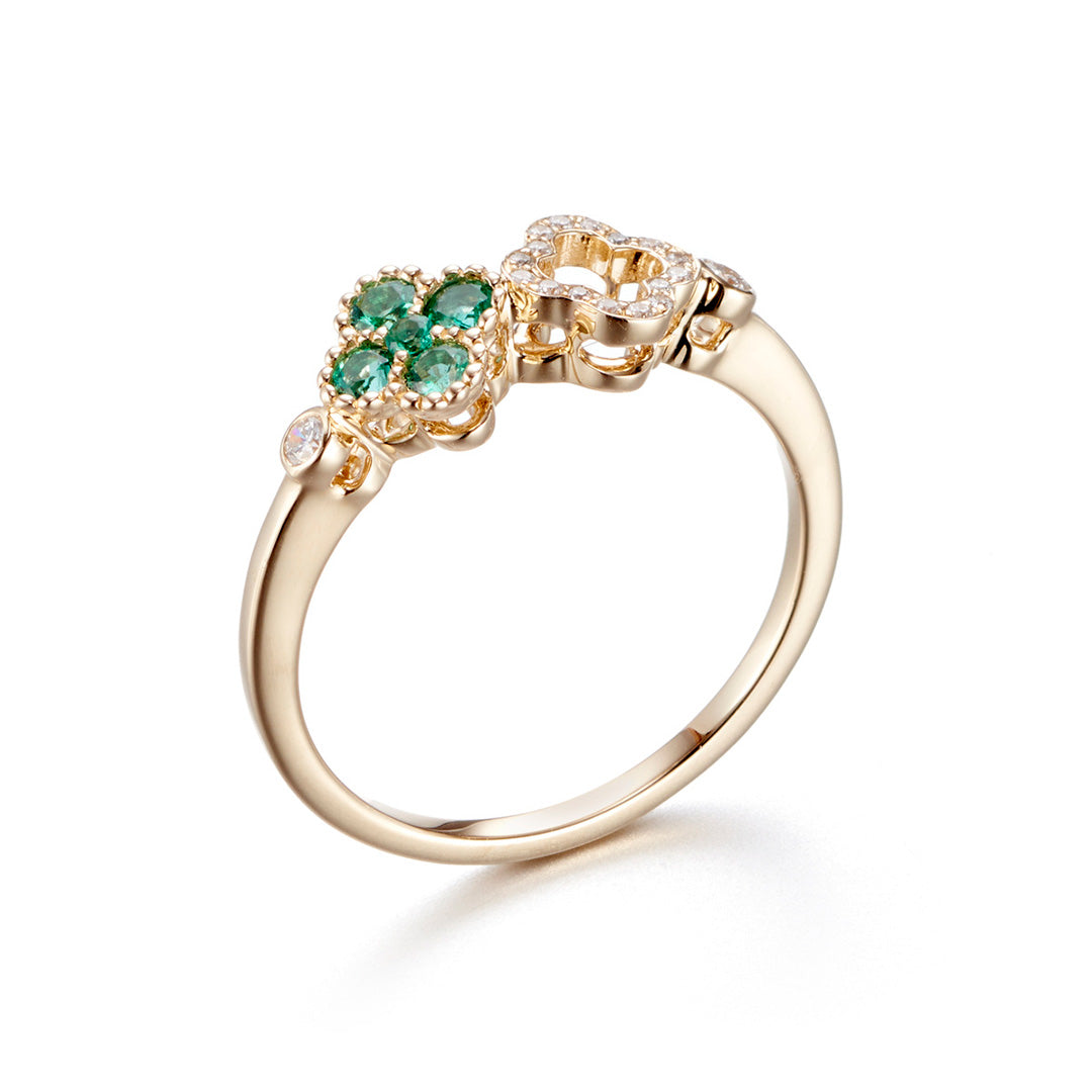 Emerald & Diamond Quatrefoil Ring – Gump's